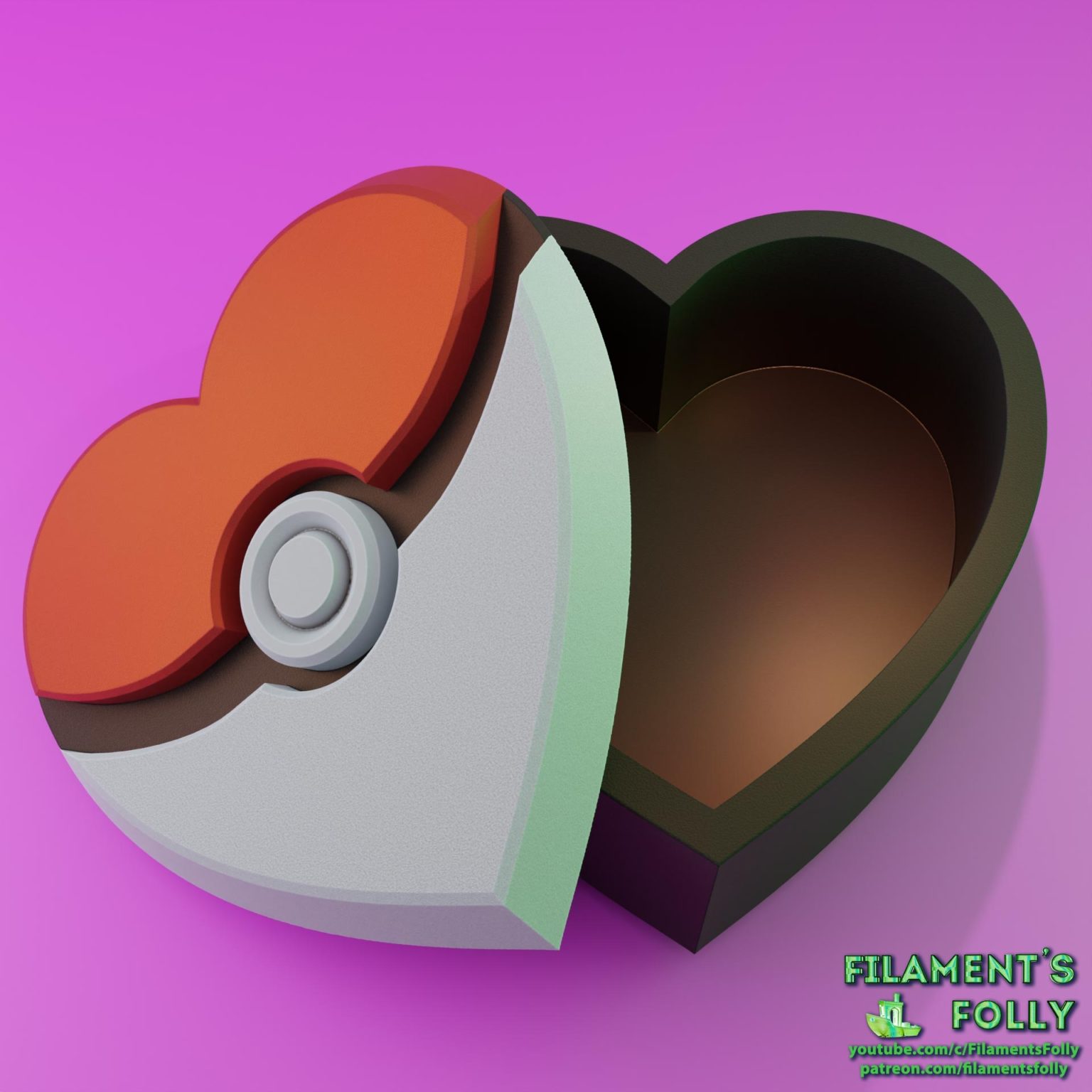 Heart Shaped Pokeball Box – Filaments Folly