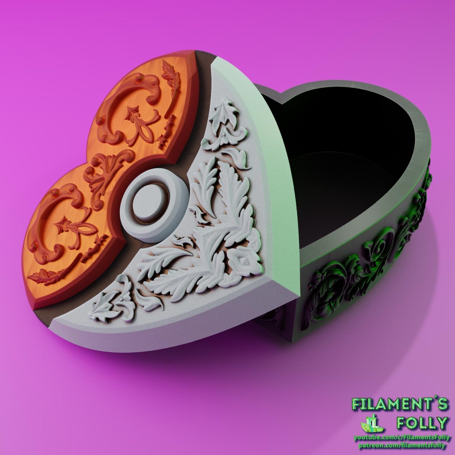 Heart Shaped Pokeball Box – Ornamental – Filaments Folly